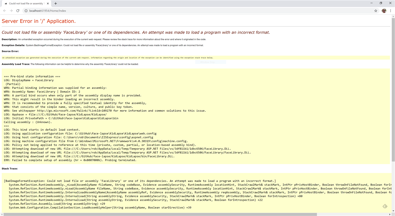 Badimageformatexception For A 64 Bit Asp Mvc Web Application I Thought He Came With You 